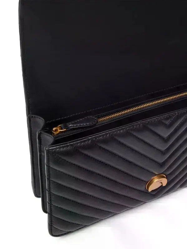Pinko Love Birds Quilted Leather Shoulder Bag