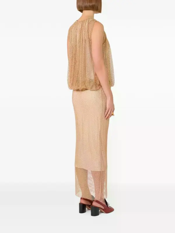 Sportmax Pappa Crystal-embellished Mesh Maxi Dress