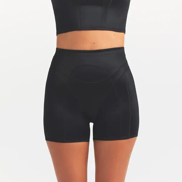 SKIMS Paneled 5” Biker Short | Black | | Nike Satin Shine