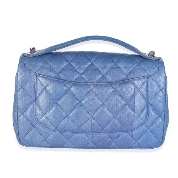 Chanel Quilted Snakeskin Easy Carry Flap Bag