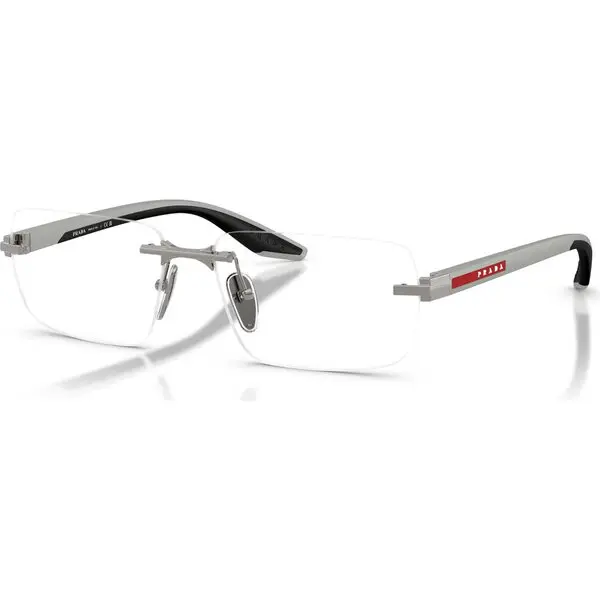 Prada 59mm Rectangle Optical Glasses - Grey