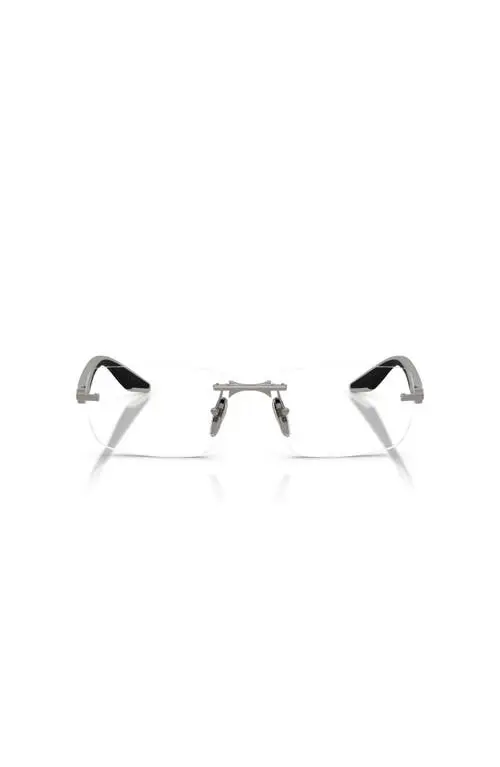 Prada 59mm Rectangle Optical Glasses - Grey