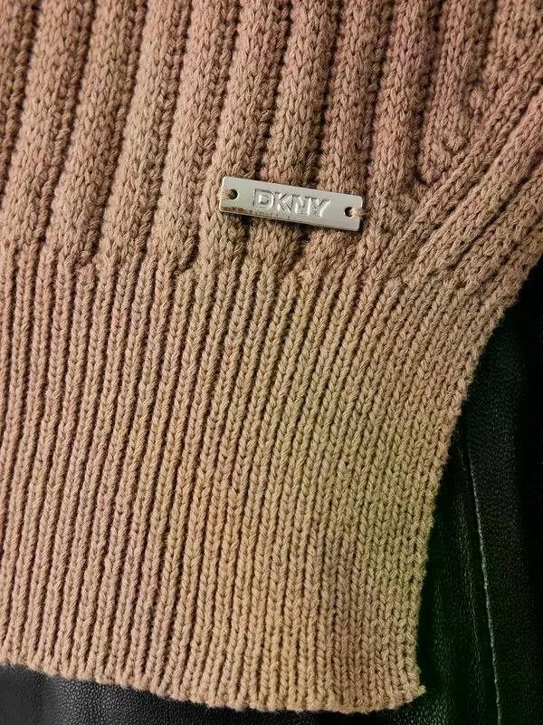 Dkny Ribbed-knit Raglan-sleeve Hoodie
