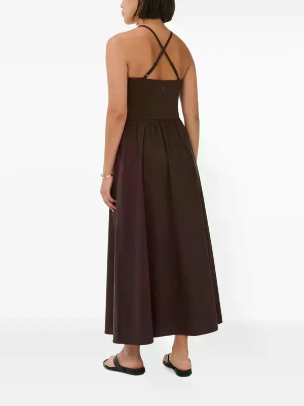 Sweaty Betty Ribbed-knit Cross-back Maxi Dress - Brown