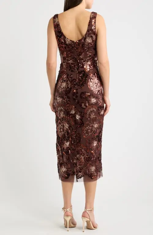 Eliza J Sequin Sleeveless Midi Dress