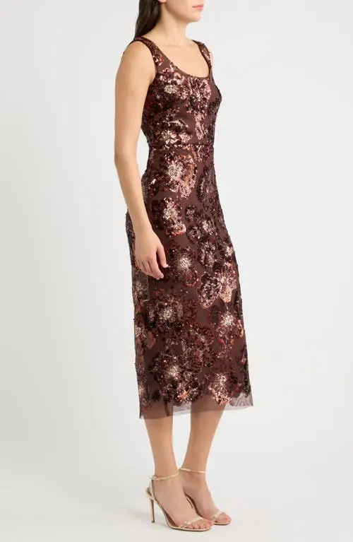 Eliza J Sequin Sleeveless Midi Dress
