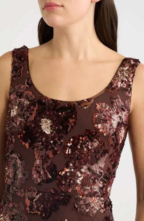 Eliza J Sequin Sleeveless Midi Dress