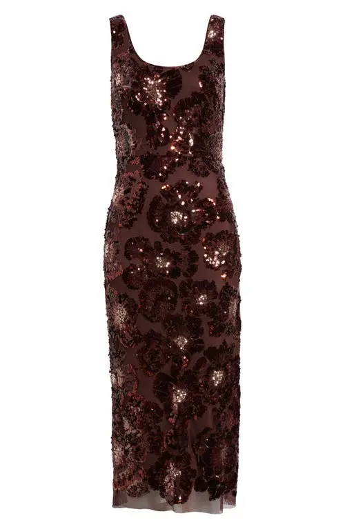 Eliza J Sequin Sleeveless Midi Dress