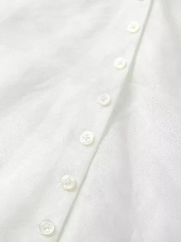 Shanghai Tang Quiet Fortune V-neck Button-up Blouse