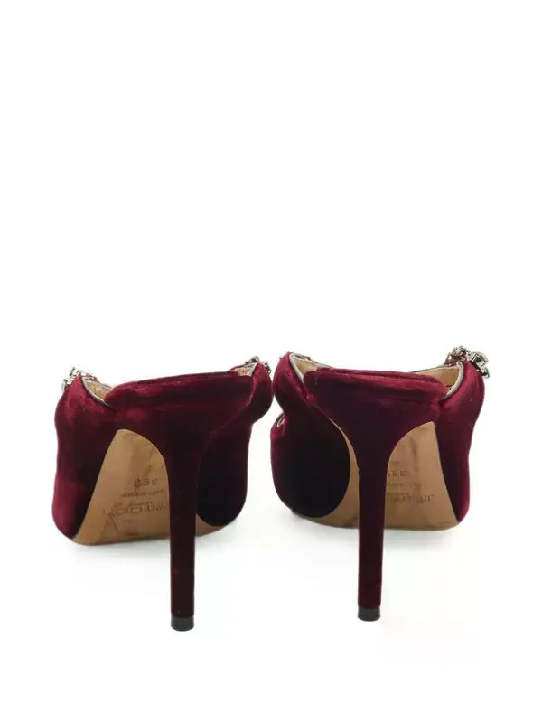 JIMMY CHOO Bing Crystal-embellished Velvet Heeled Mules