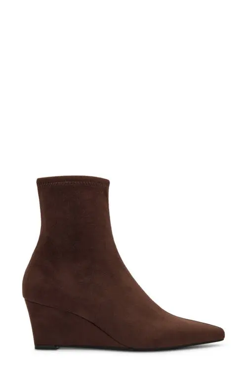 Anne Klein Cabrera Wedge Bootie - Brown Microsuede