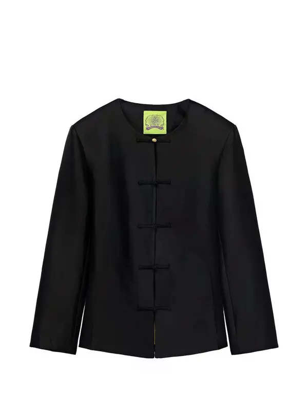 Shanghai Tang Meow Meow Frog-fastening Collarless Jacket
