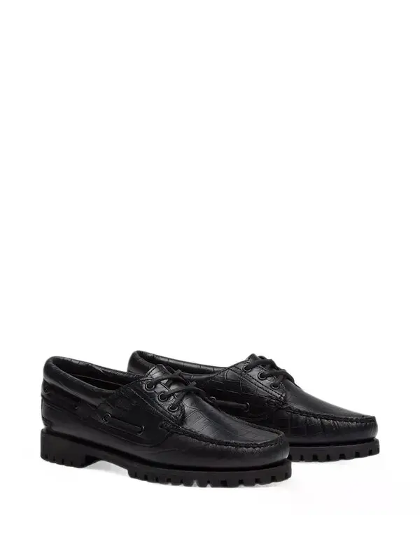 Timberland Authentic Croc-effect Leather Boat Shoes