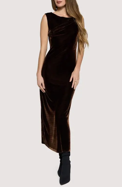 LOST + WANDER Woodland Hour Stretch Velvet Maxi Dress