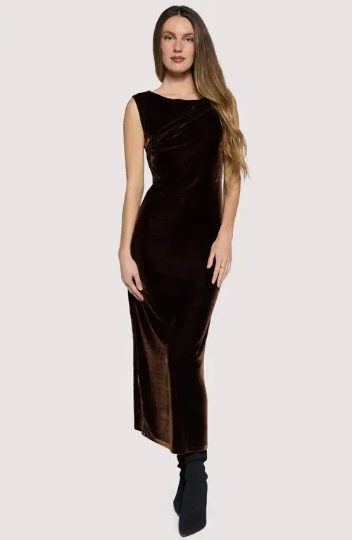 LOST + WANDER Woodland Hour Stretch Velvet Maxi Dress