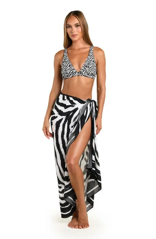 L'Agence Maribel Zebra Print Sarong