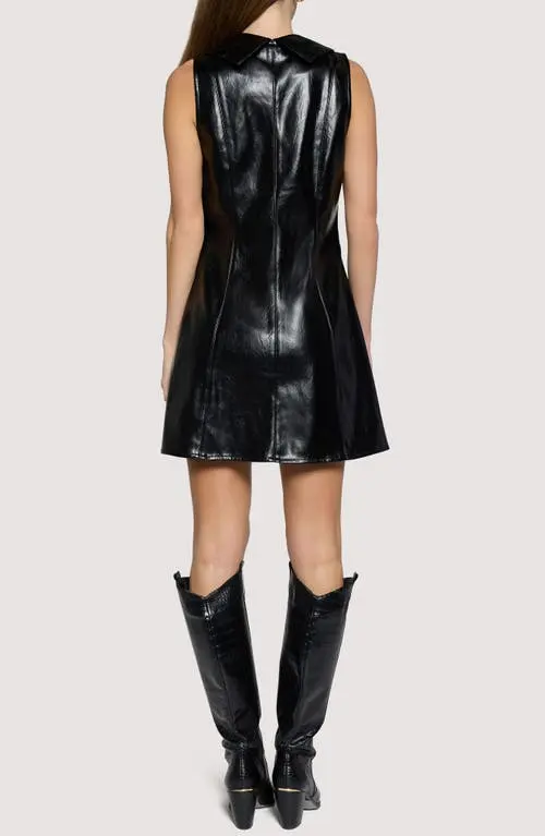 LOST + WANDER Midnight Poem Faux Leather Minidress