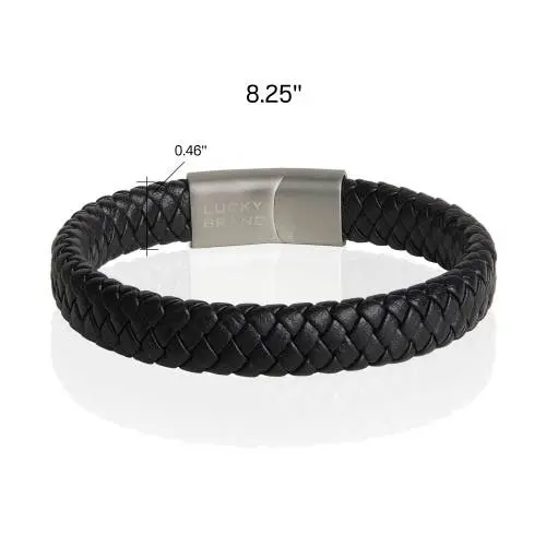 Lucky Brand Wide Woven Microfiber Leather Bracelet For