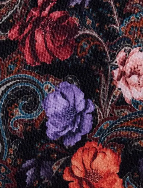 SYNRGY BY DXL Big & Tall Printed Floral Paisley Tie - Black