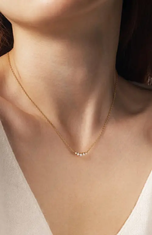 MINT & LILY Mini Arc Diamond Necklace - Gold