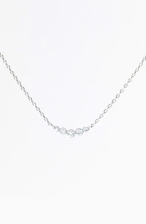 MINT & LILY Mini Arc Diamond Necklace - Silver