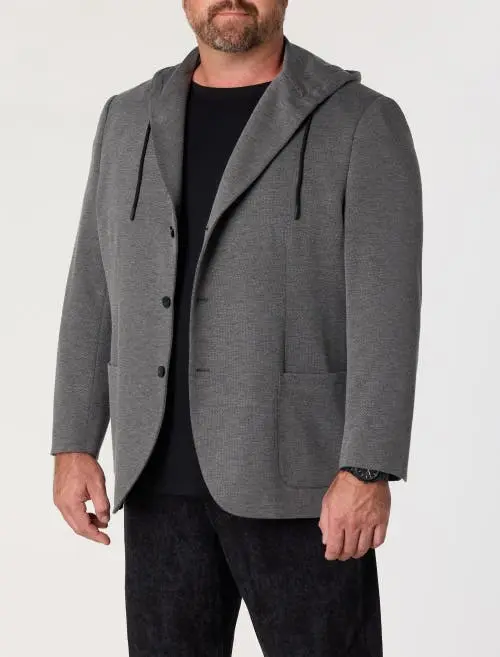 SYNRGY BY DXL Big & Tall Hooded Jacket-relaxer Sport Coat - Grey