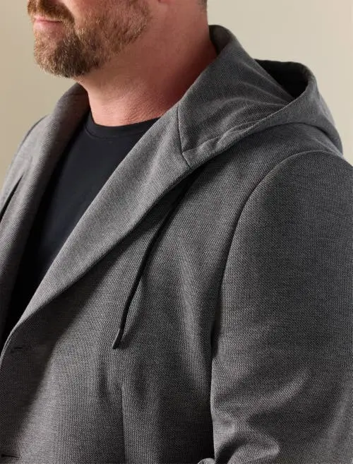 SYNRGY BY DXL Big & Tall Hooded Jacket-relaxer Sport Coat - Grey
