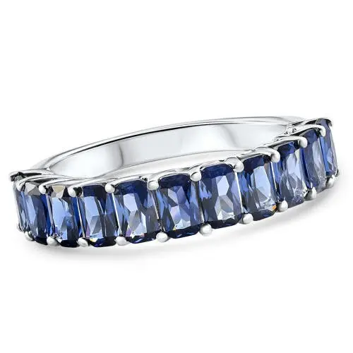 BLISS DIAMOND 2.50ct Blue Sapphire Wedding Anniversary Ring Stackable 14k Gold Band