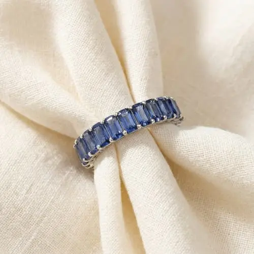 BLISS DIAMOND 2.50ct Blue Sapphire Wedding Anniversary Ring Stackable 14k Gold Band