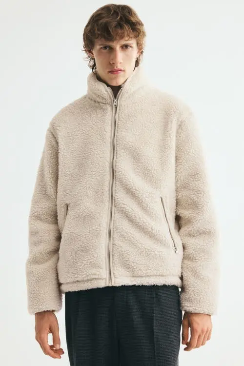H&M Teddy Fleece Jacket With Zipper