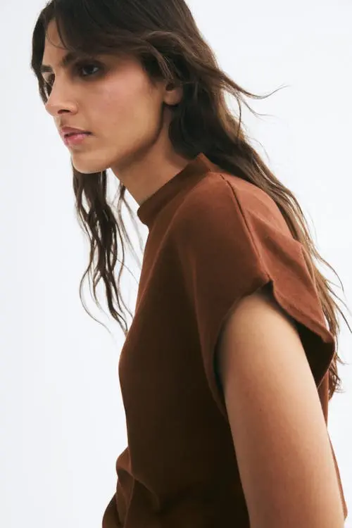 H&M Mock Turtleneck Sweater Vest - Brown