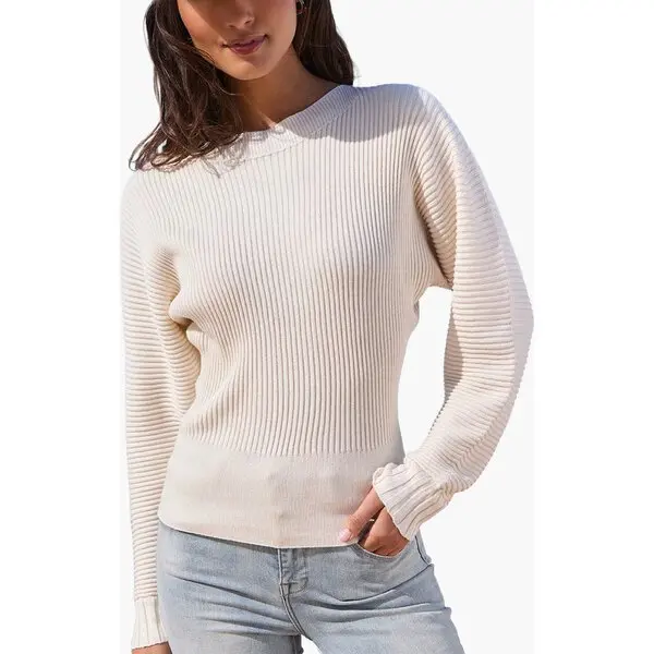 LASCANA Boat Neck Ribbed Sweater