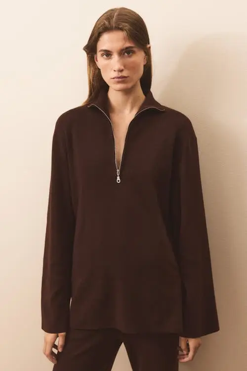 H&M Fine-knit Half-zip Sweater