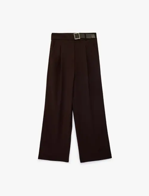 Koton Belt Detail Wide Leg Trousers