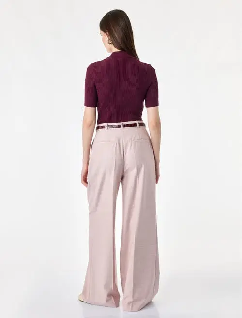 Koton Belted Wide Leg Trousers