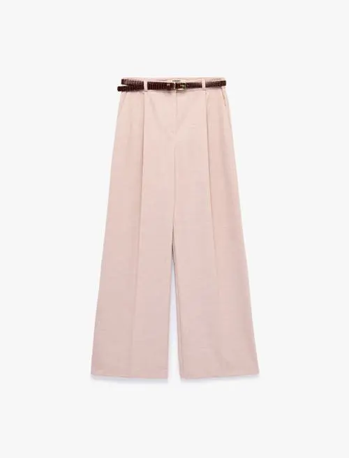 Koton Belted Wide Leg Trousers