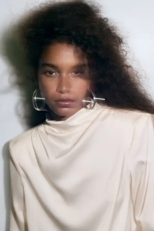 H&M Tie-detail Satin Blouse