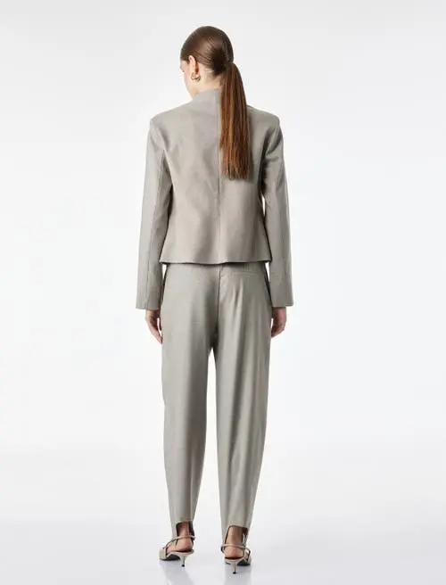Koton Balloon Fabric Trousers With Foot Strap Detail
