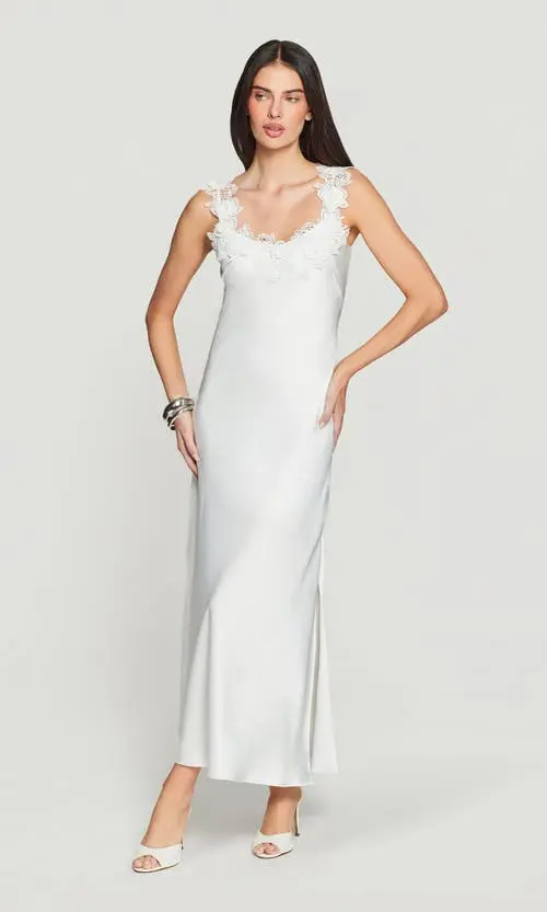 Generation Love Lala Hammered Lace Combo Dress - White