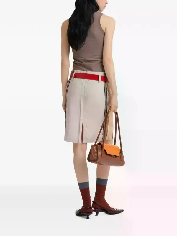 Marni Poplin Skirt With Disco Sequins