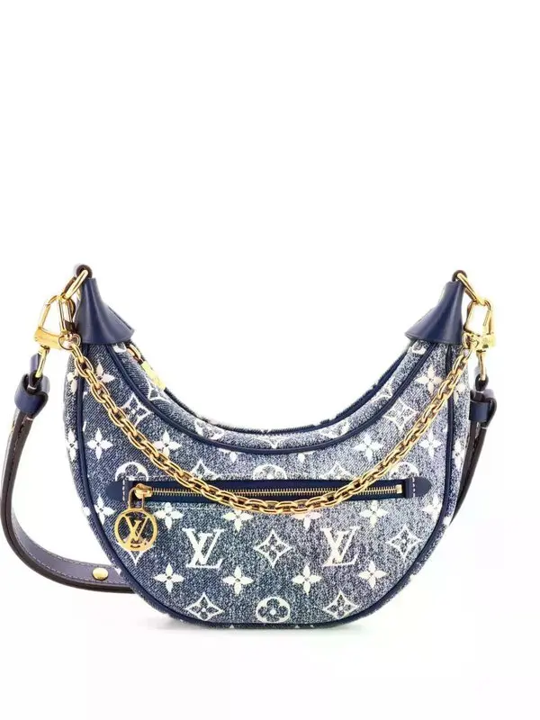 LOUIS VUITTON Loop Handbag Monogram Jacquard Denim Hobo Bag