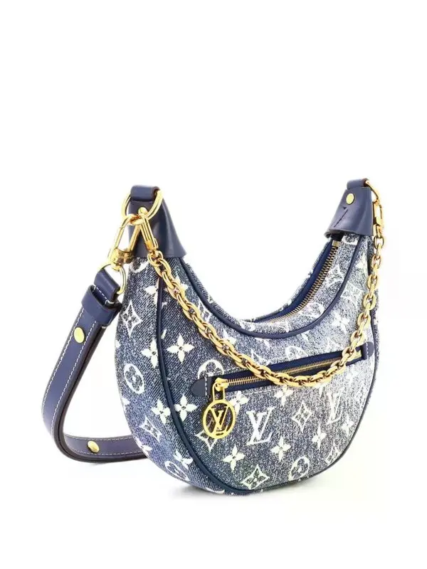 LOUIS VUITTON Loop Handbag Monogram Jacquard Denim Hobo Bag