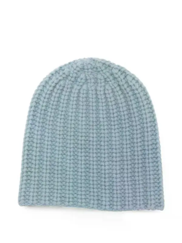 LISKA Michaela Ribbed Cashmere Beanie Hat