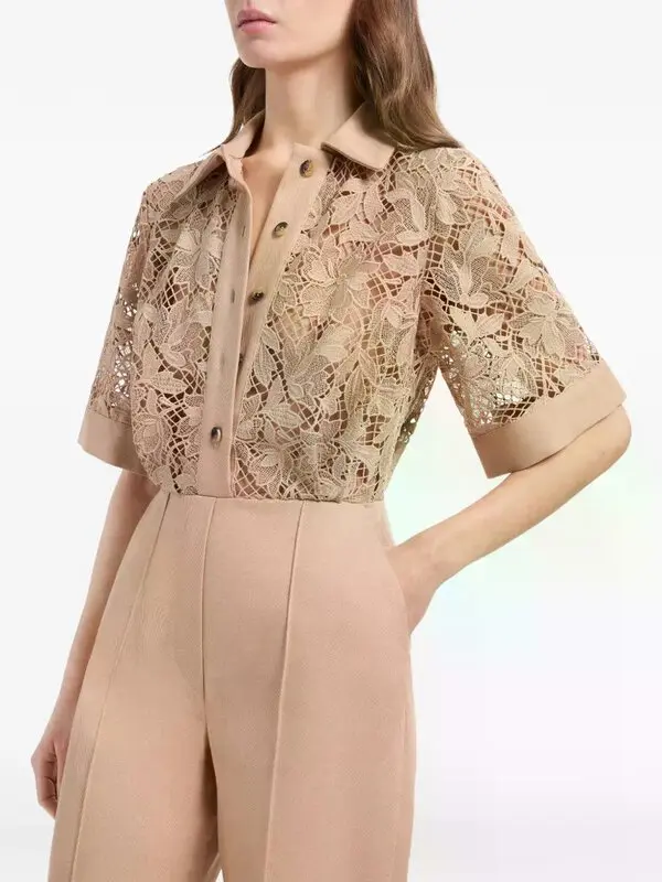 Elie Saab Macramé-lace Jumpsuit - Neutrals