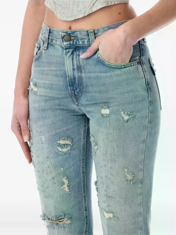 HAIKURE Flora Distressed Flared Jeans