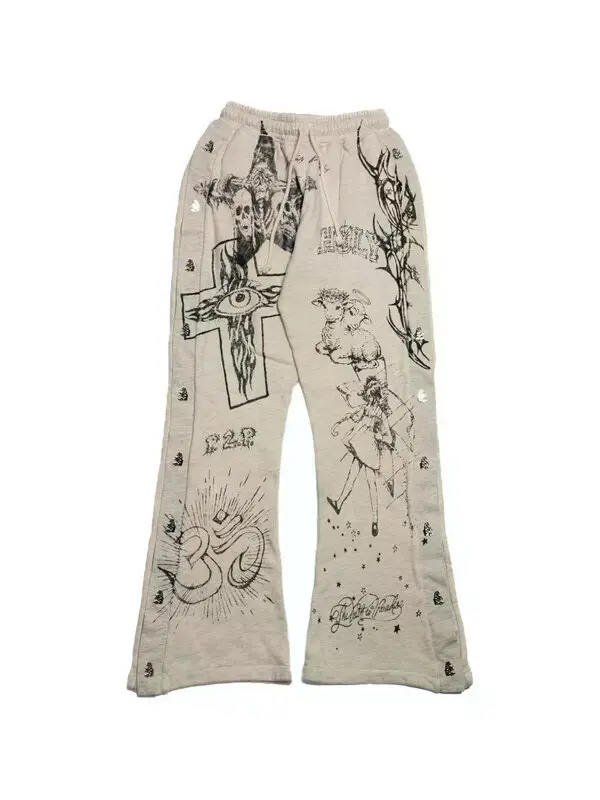 HELLSTAR Graffiti-print Flared Track Pants