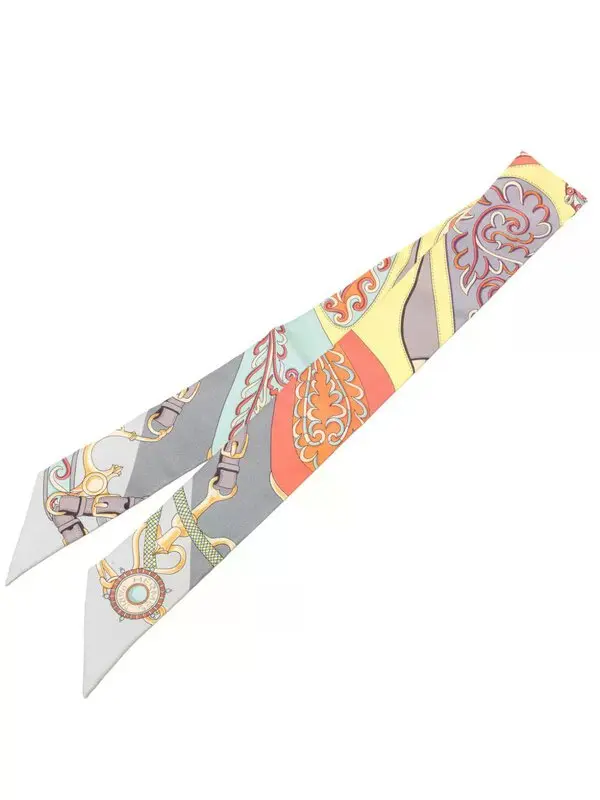 Hermès 1980-2000 Festival Des Amazones Silk Twilly Scarf Scarves - Grey
