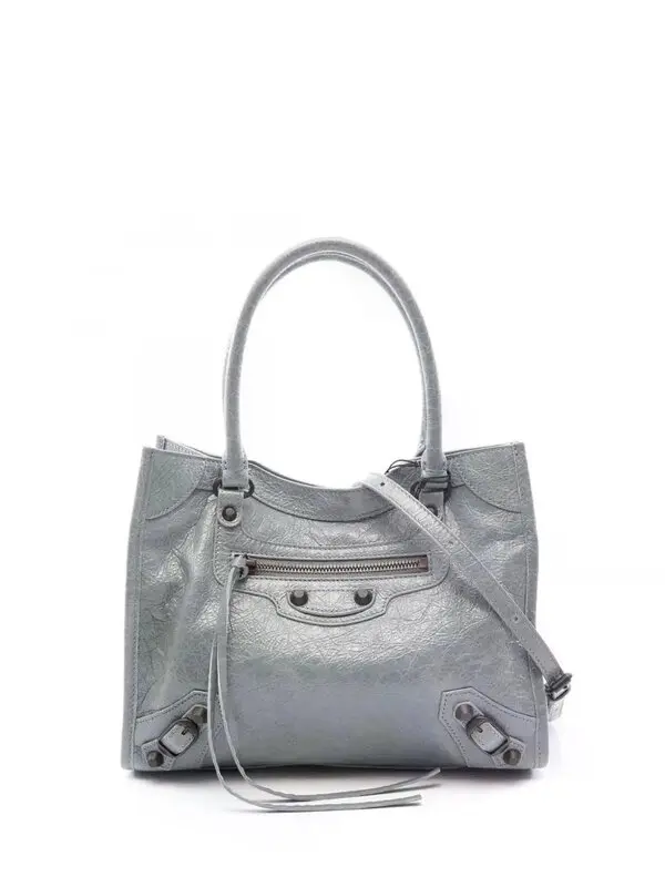 Balenciaga 2018-2026 Mini Lambskin Le City Tote Satchel - Grey