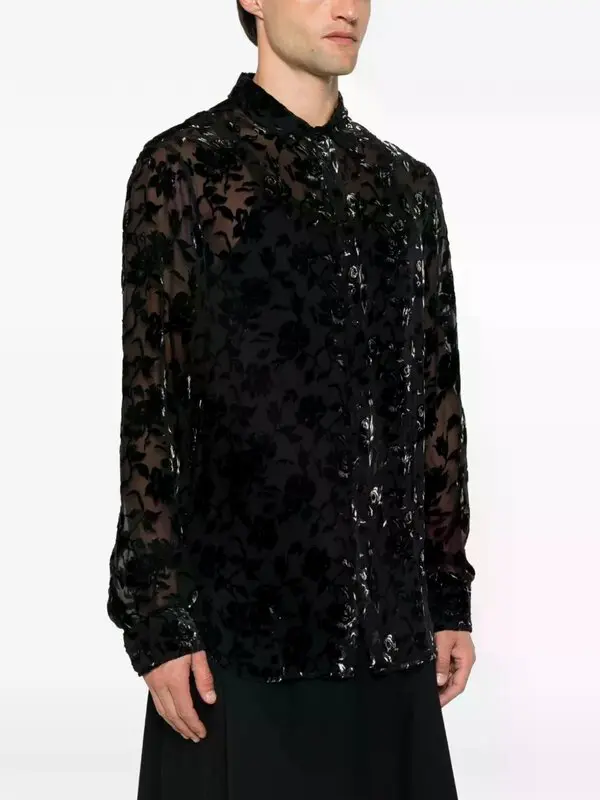 ANN DEMEULEMEESTER Floral-devoré Shirt