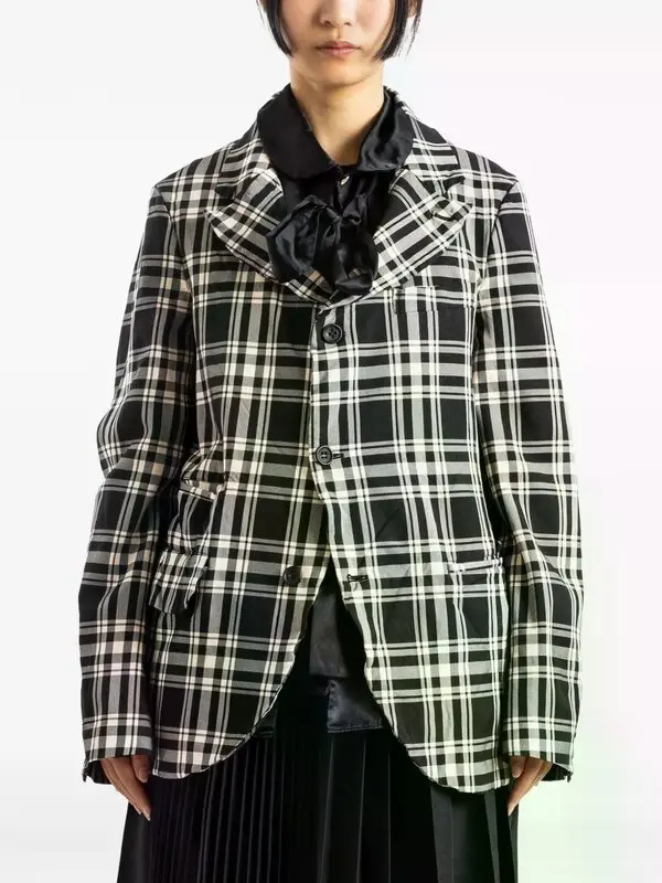 Comme Des Garçons Check-pattern Notched-lapel Jacket